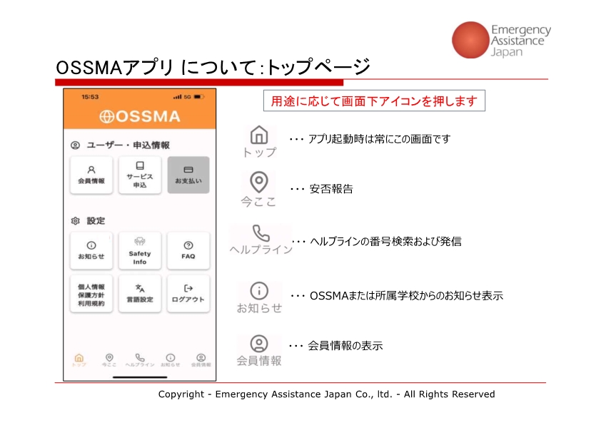 OSSMAアプリ（NEXUS）マニュアル（日本語） | 株式会社ソフィアキャンパスサポート SOPHIA CAMPUS SUPPORT